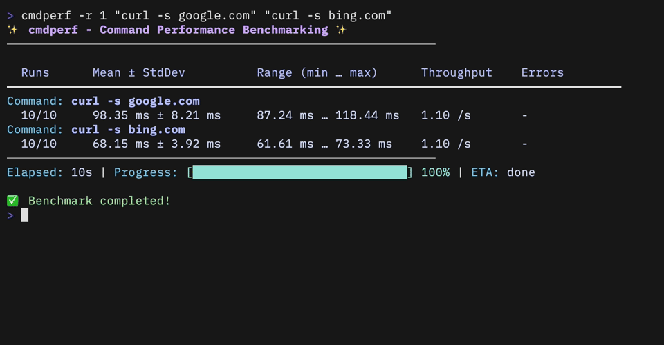 cmdperf - Benchmark and compare shell commands interactively ...