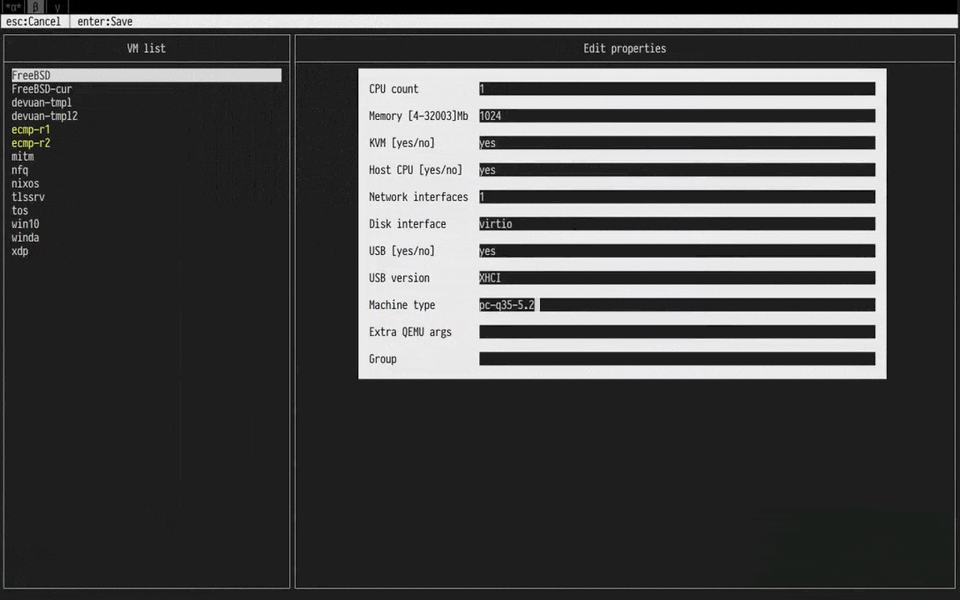 nemu - ncurses-based TUI for QEMU. - Terminal Trove
