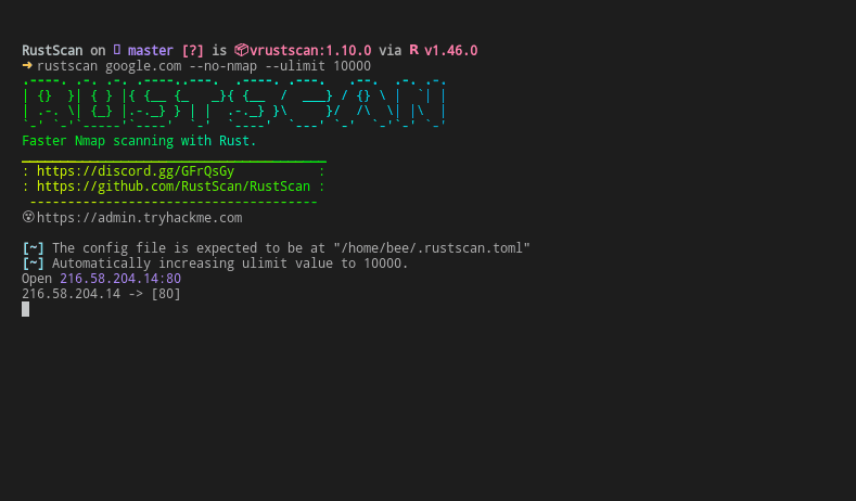 rustscan - The Modern Port Scanner. - Terminal Trove