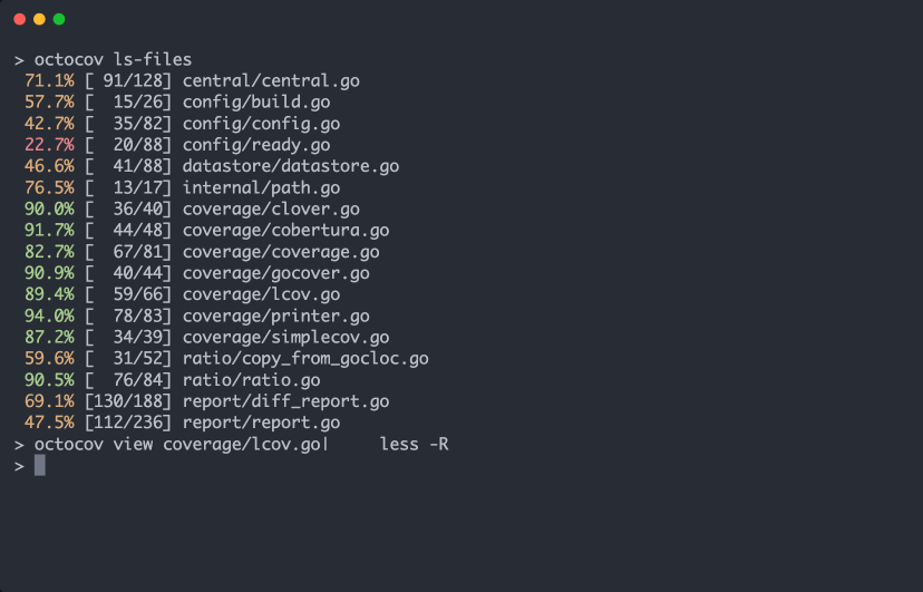 octocov - A toolkit for collecting code metrics. - Terminal Trove