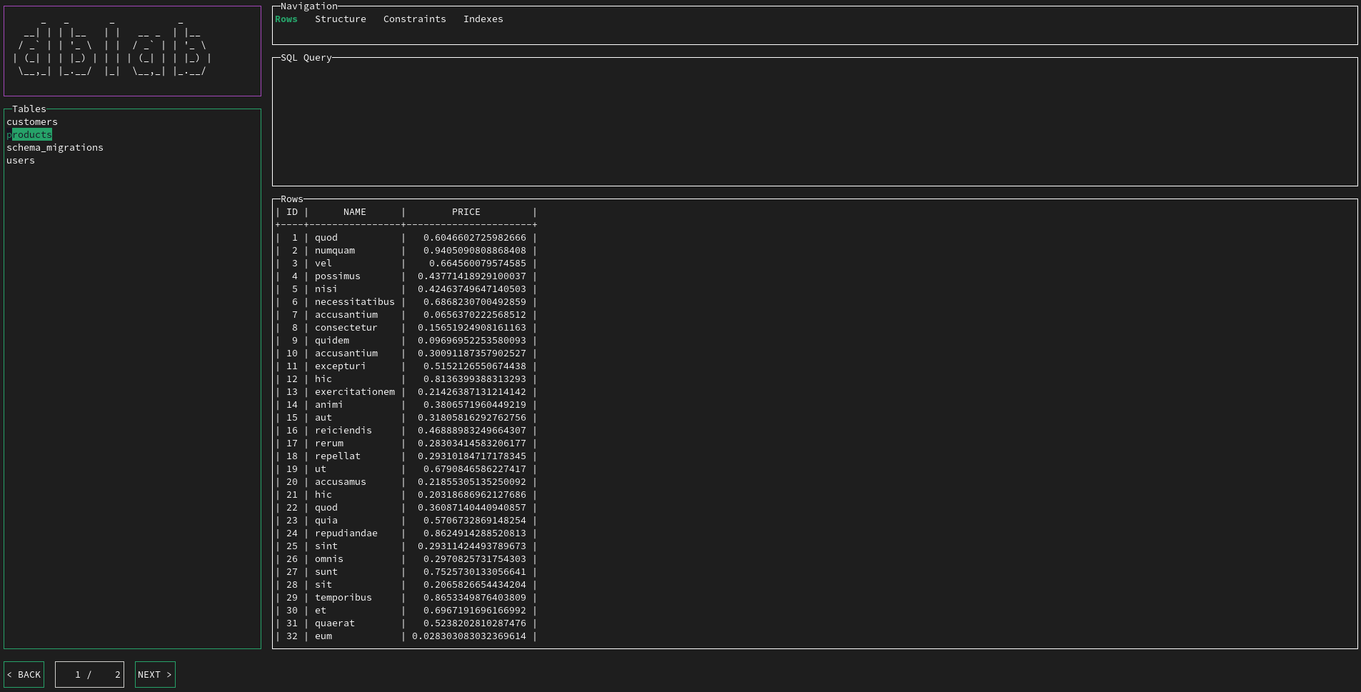 dblab - The database client designed for command line specialists. dblab - The database client designed for command line specialists.