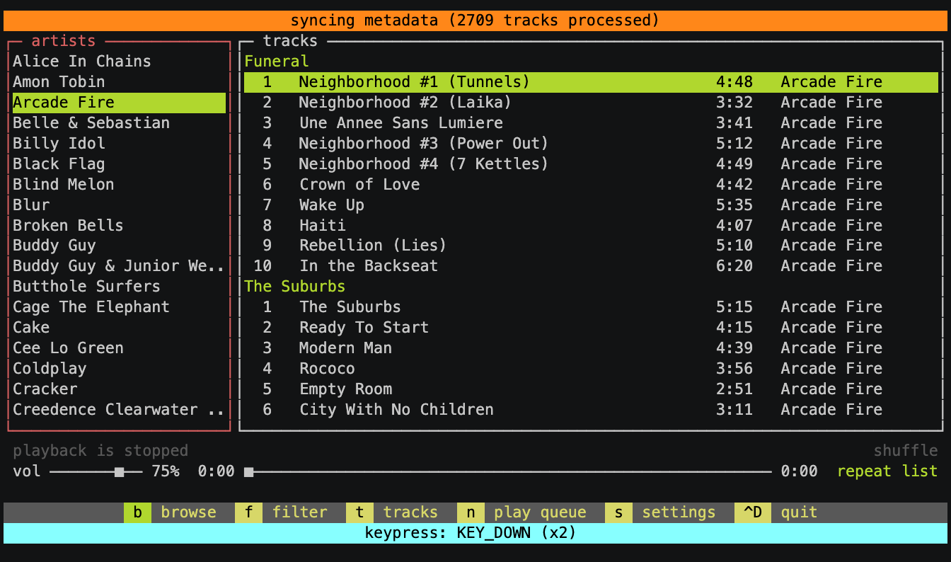 musikcube - A cross-platform terminal-based music player - Terminal Trove