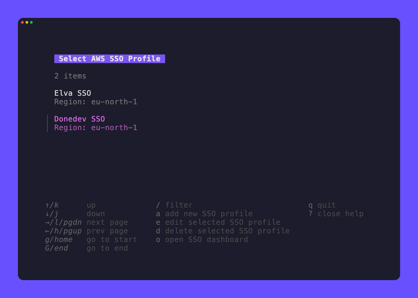 awsesh - A charming TUI for AWS SSO session management. - Terminal Trove