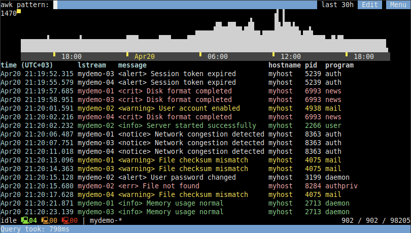 nerdlog - A fast, remote-first, multi-host TUI log viewer. - Terminal Trove