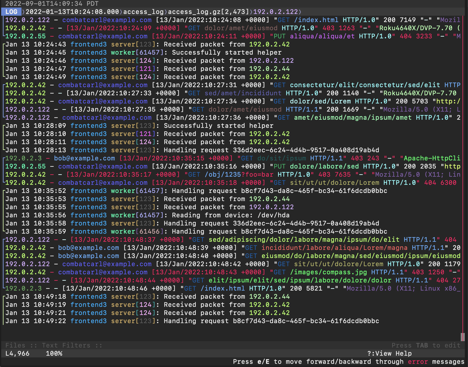 lnav - An ncurses-based log file viewer for the terminal. - Terminal Trove