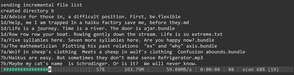 rsyncy - A status/progress bar for rsync. - Terminal Trove